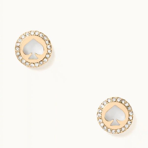 kate spade | Jewelry | Kate Spade Spot The Spade Pave Halo Spade Studs ...